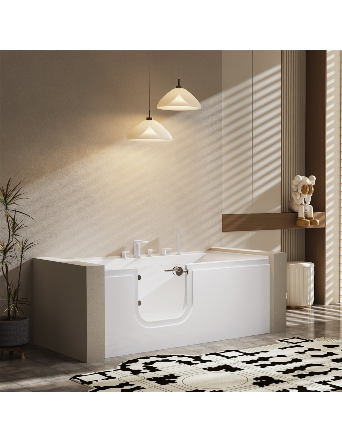 Buy Virta Pacifica 60” Walk-in Corner Acryliic Bathtub - White - on ...