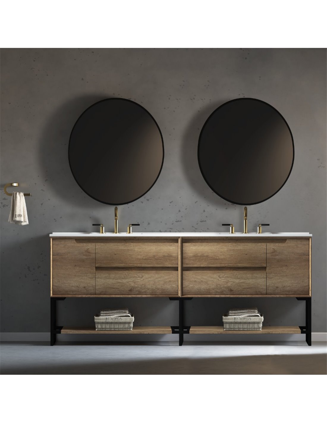 Buy Virta Ashley Floor Mount 83" Double Sink Vanity with Metal Legs at ...