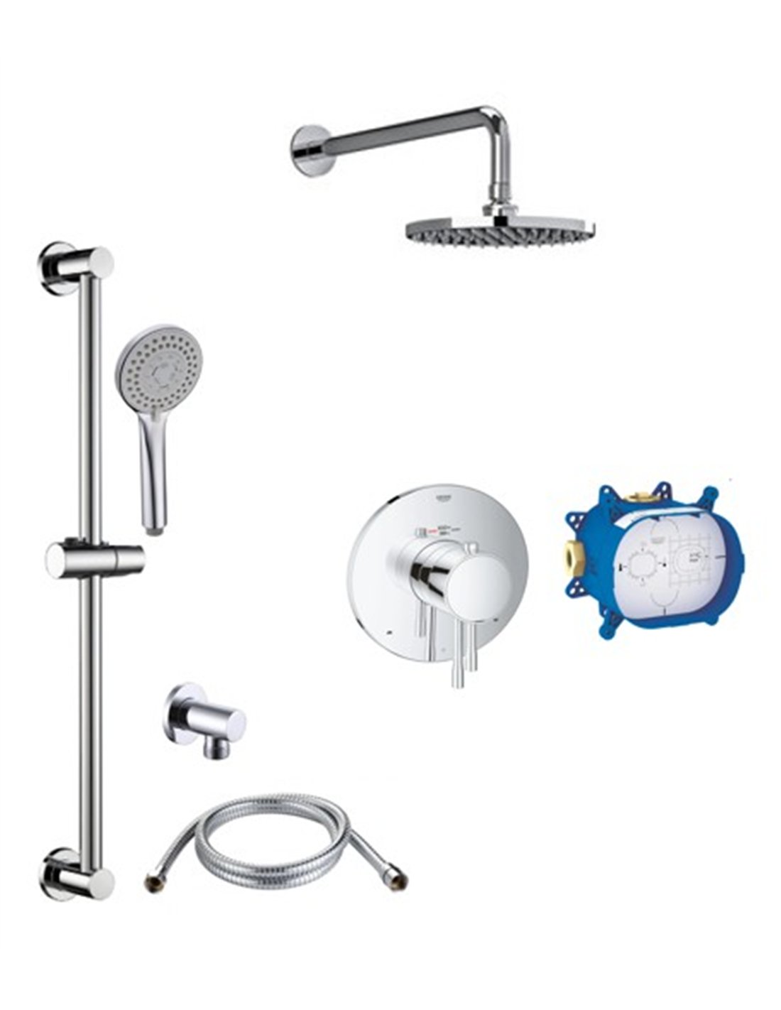 Custom 2- Way Shower kit With Grohe Essence Thermostatic valve trim